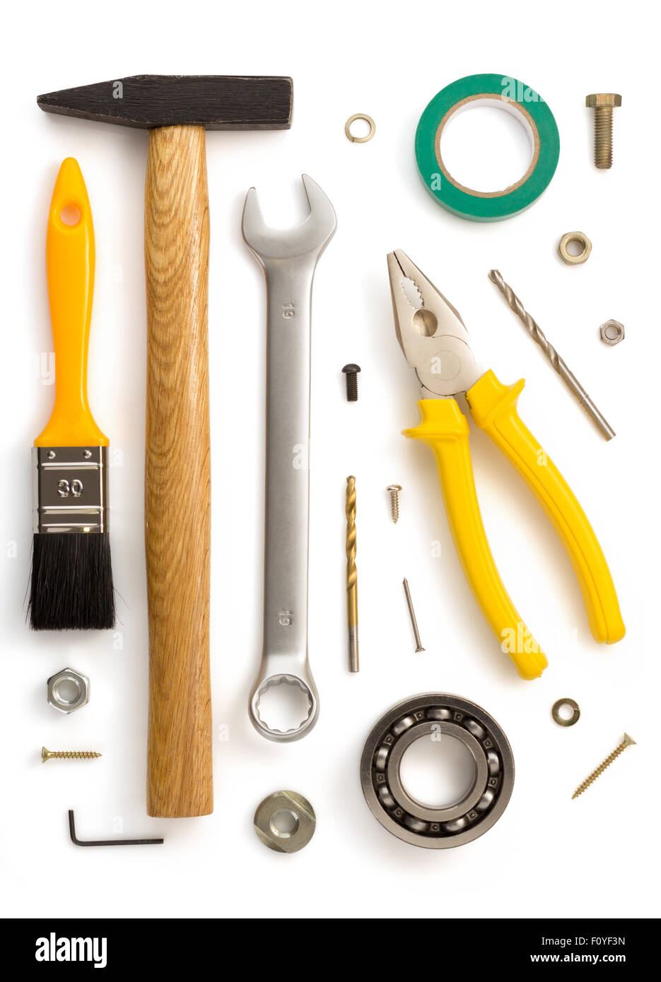 set of tools and instruments isolated on white background Stock Photo ...