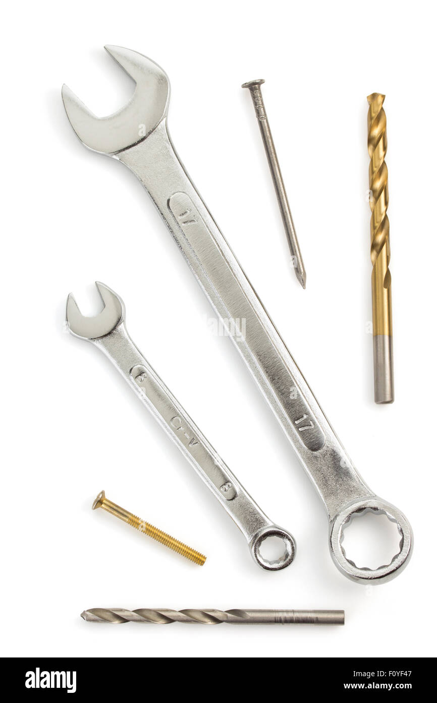 hardware tools isolated on white background Stock Photo - Alamy