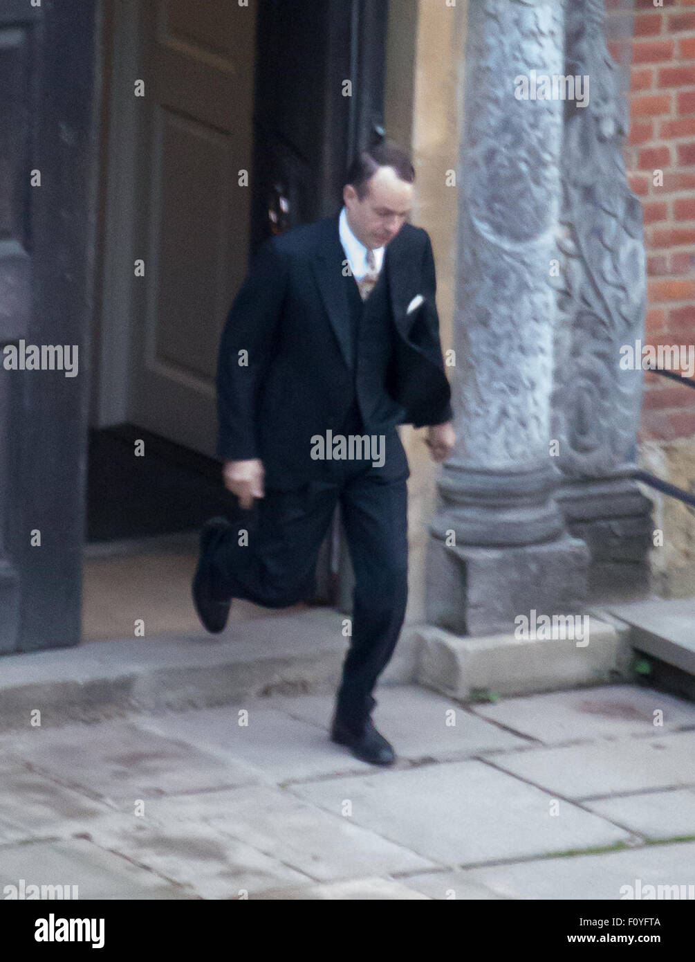 Filming scenes for 'Churchills Secret' at a manor house in Surrey ...