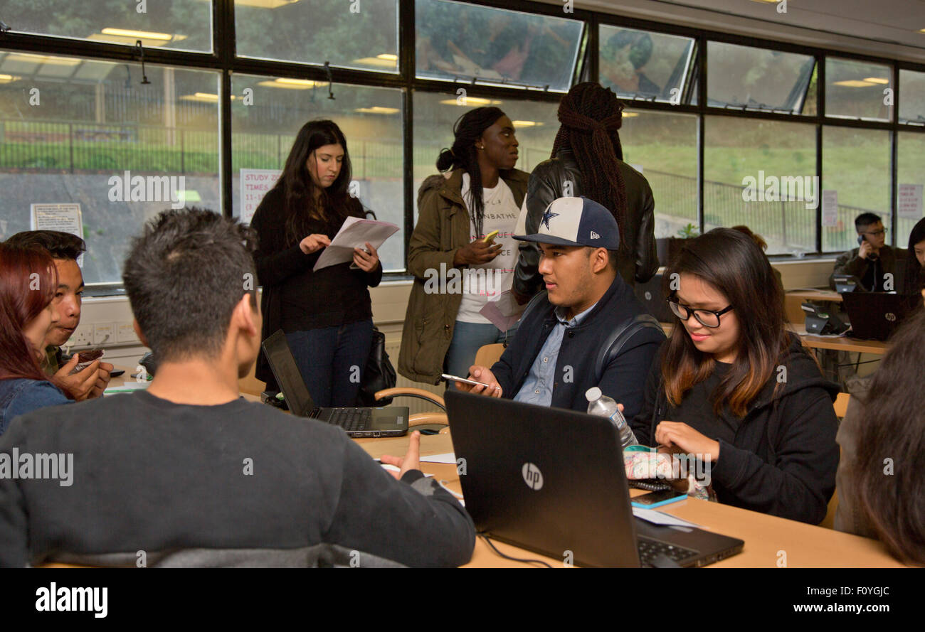 Students going though the UCAS clearing process after collecting their ...