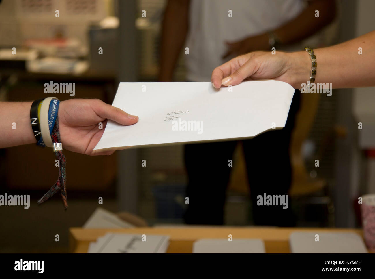 Students at college receiving their exam results UK Stock Photo - Alamy