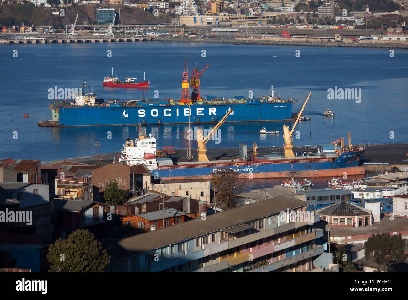 Port of Valparaiso docks, Chile Stock Photo - Alamy