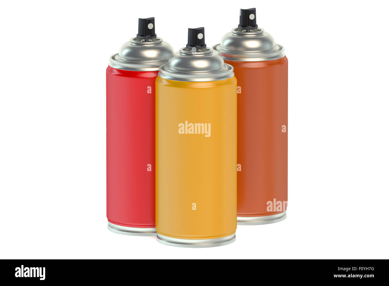 Colored spray paint cans isolated on white background Stock Photo - Alamy
