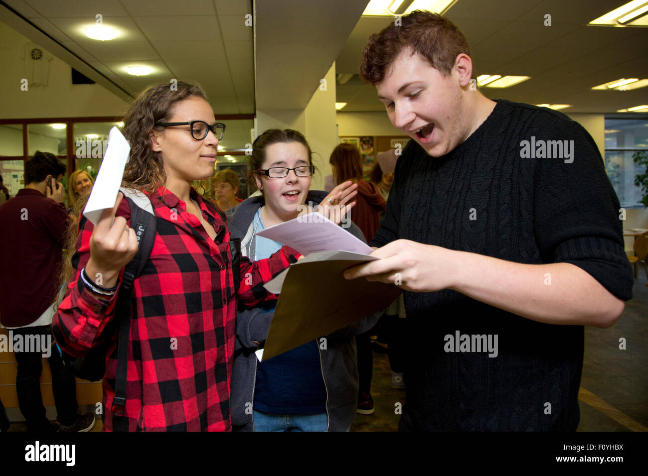 Celebrating exam results hi-res stock photography and images - Alamy