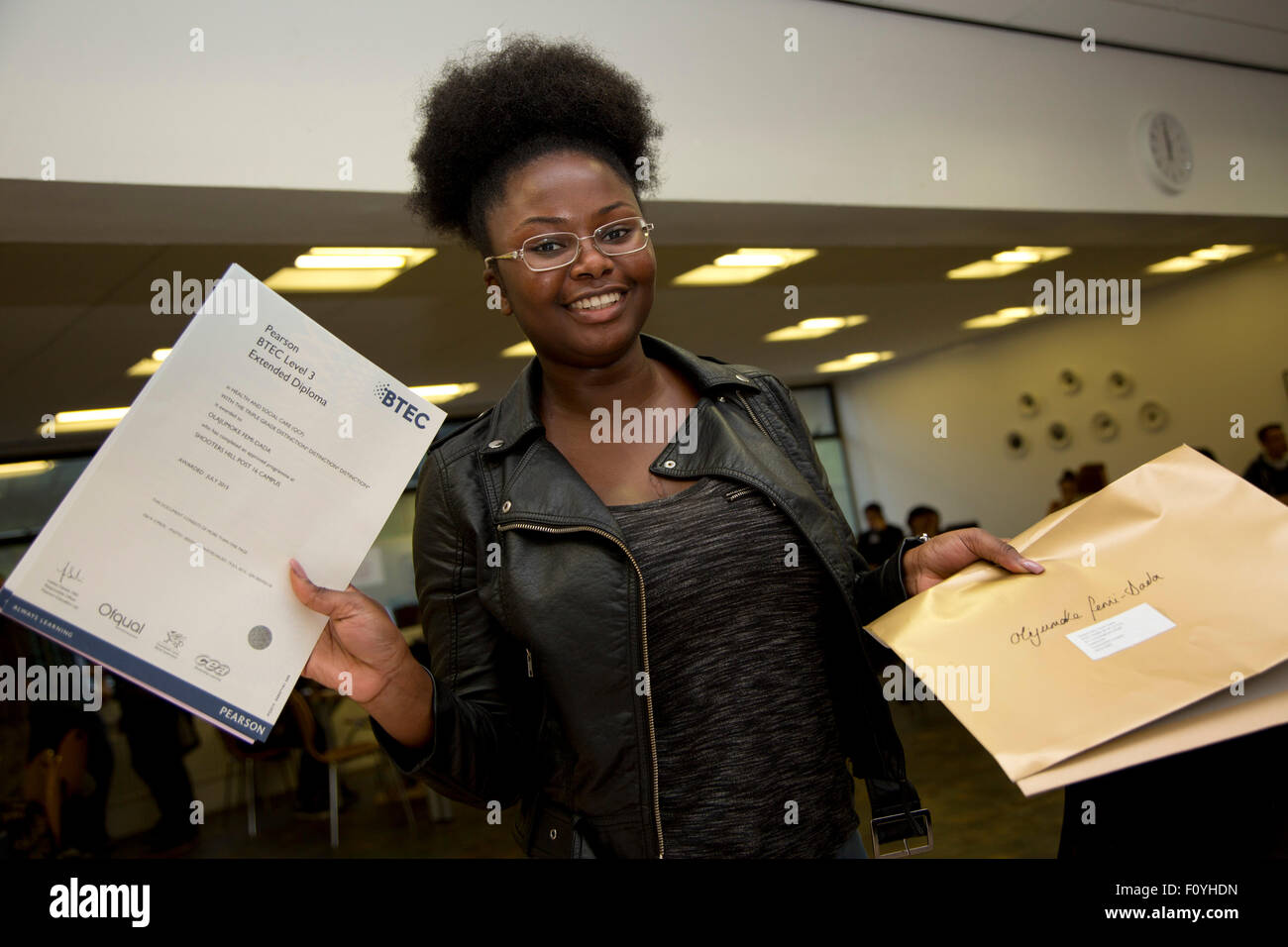 A level students receiving examination results hi-res stock photography ...