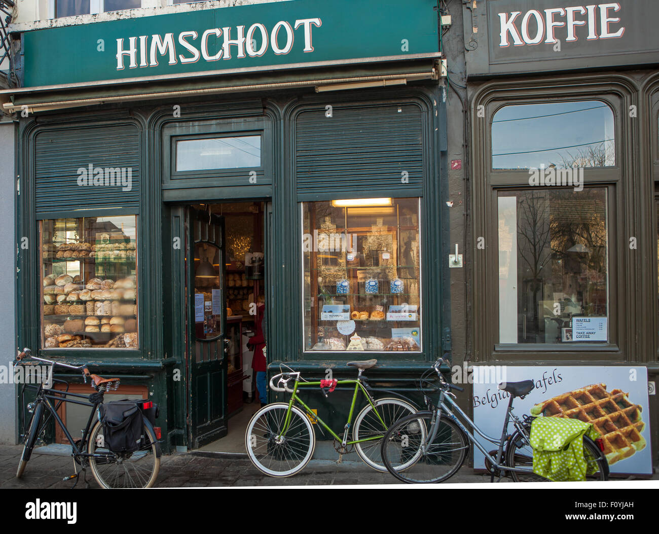 Bread in window of bakery, historic district, Ghent, Belgium Stock ...
