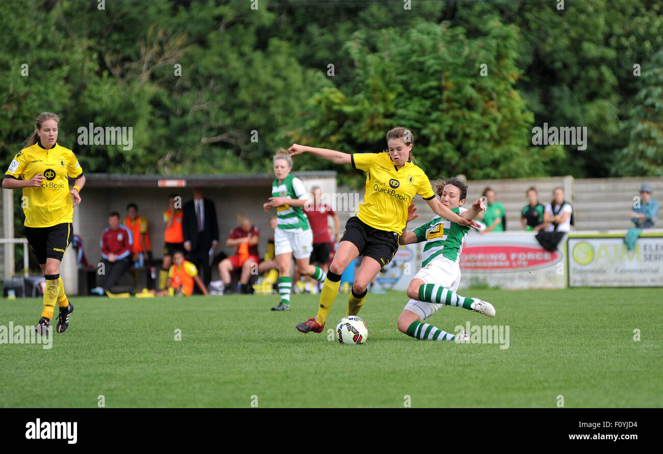 Sherborne, England. 23rd August 2015. Bethan Merrick (centre) of AVLFC ...