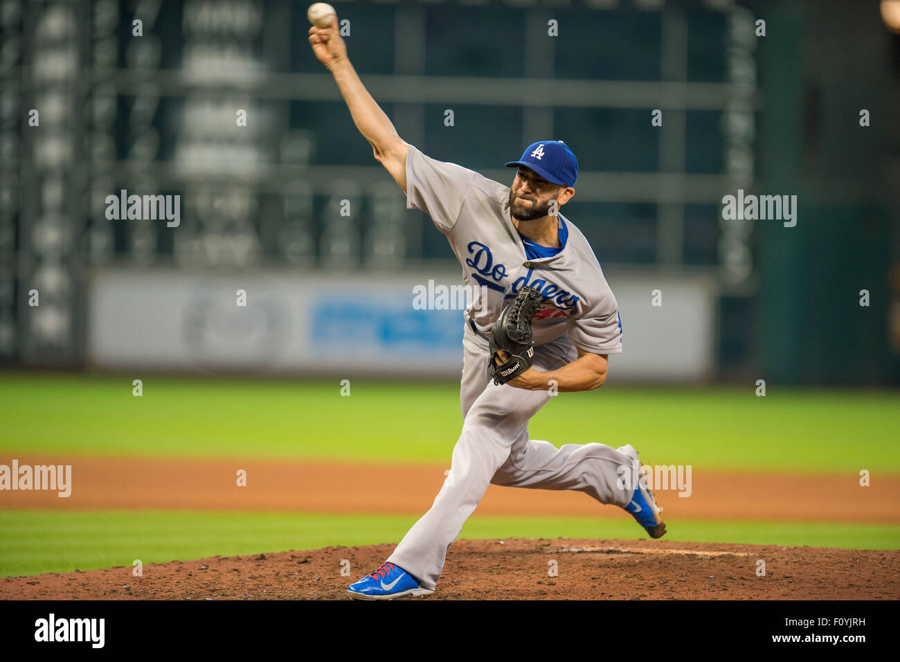 Houston, TX, USA. 23rd Aug, 2015. Los Angeles Dodgers relief pitcher ...