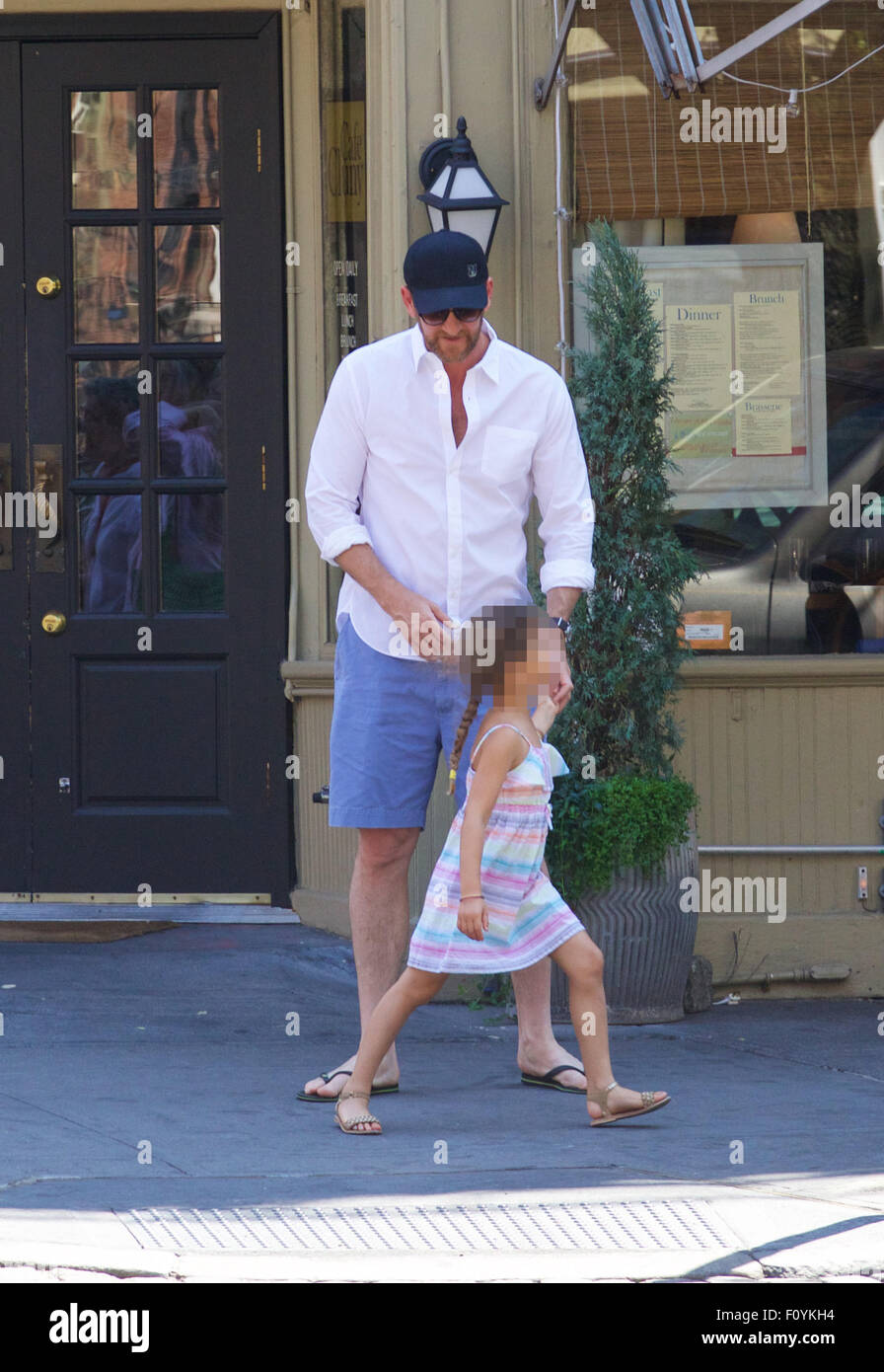Adam Dell out and about in the West Village with daughter Krishna ...