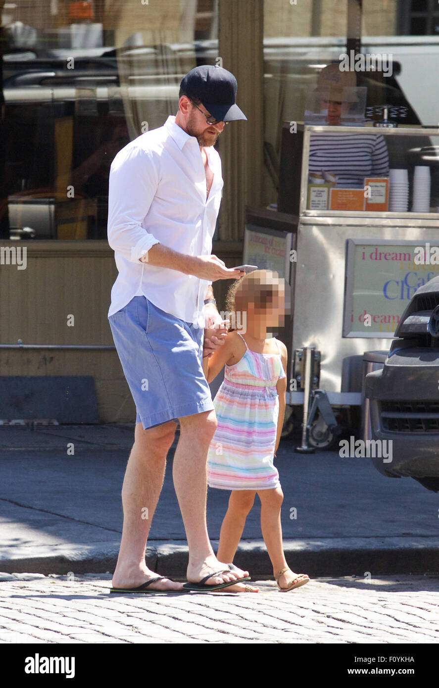 Adam Dell out and about in the West Village with daughter Krishna ...