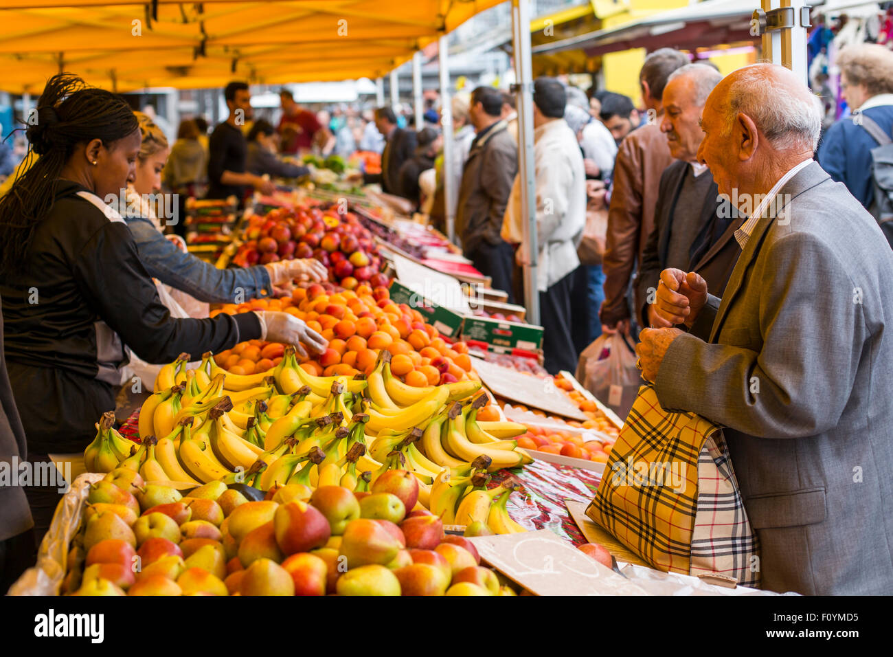 La Batte Sunday market in Liege, Belgium Stock Photo - Alamy