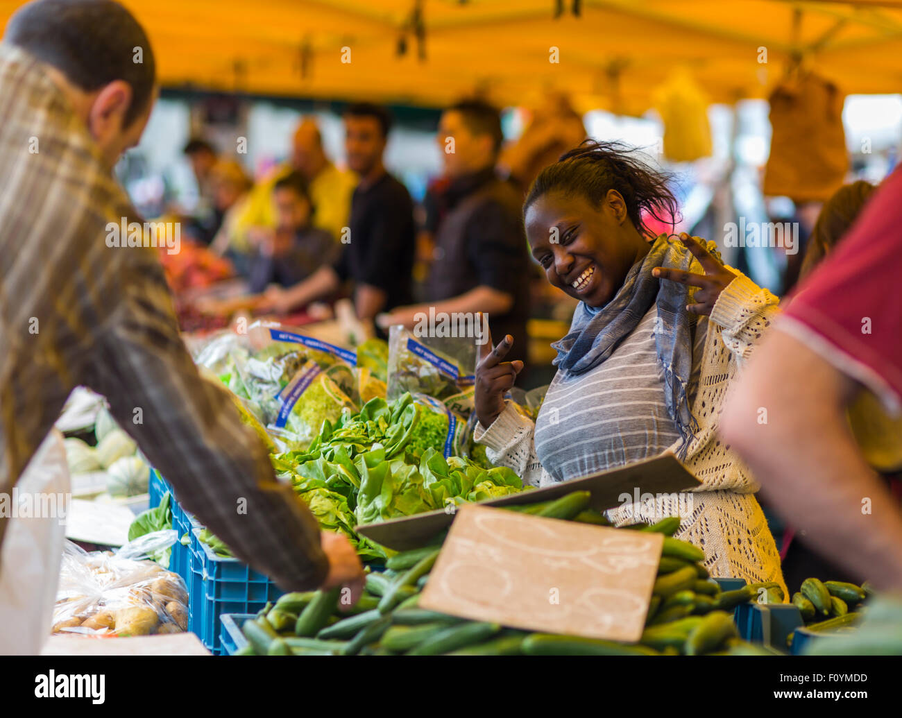 La Batte Sunday market in Liege, Belgium Stock Photo - Alamy