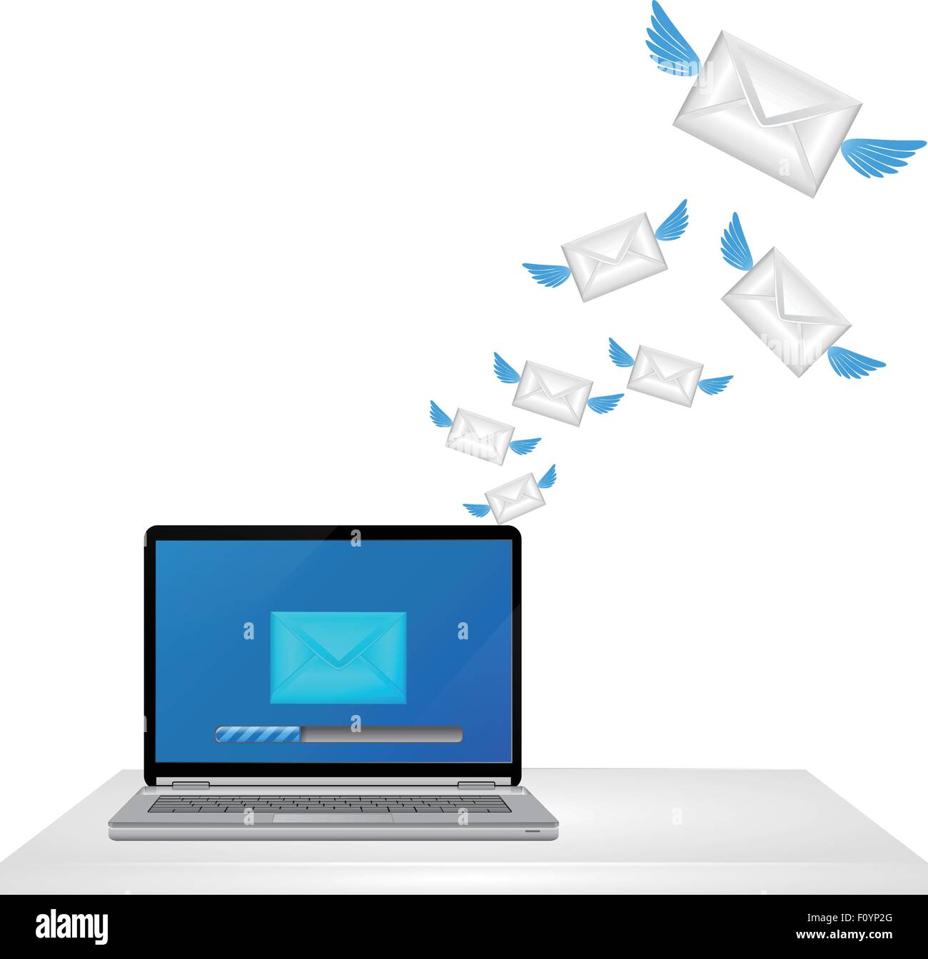 Sending email of laptop Stock Vector Image & Art - Alamy