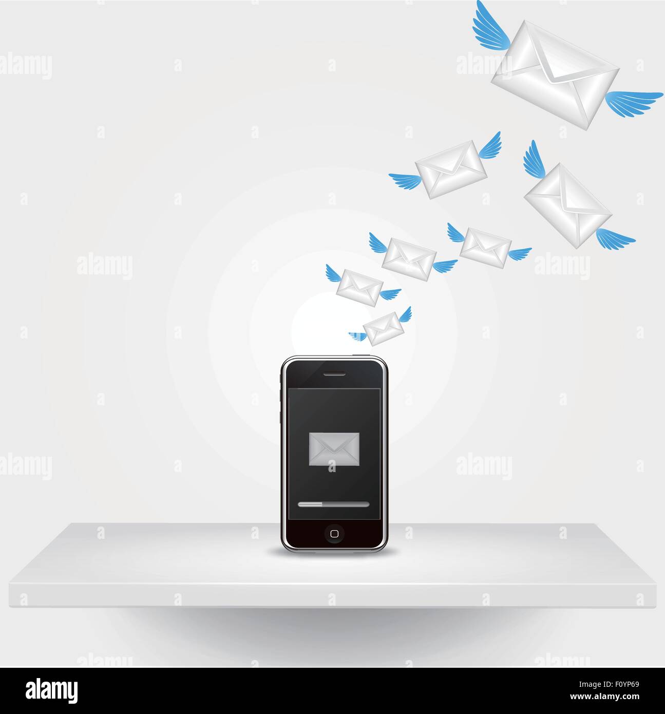 Smart phone sending email Stock Vector Image & Art - Alamy