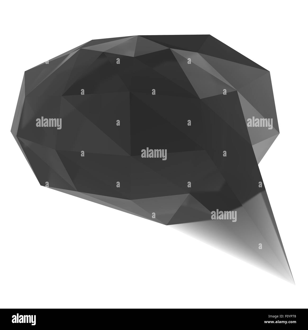 low poly geometric speech bubble on white background Stock Photo - Alamy