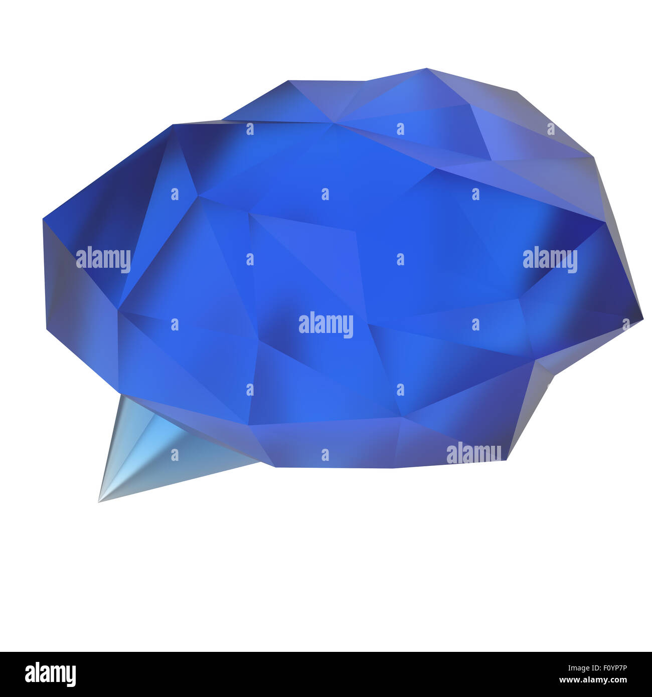 low poly geometric speech bubble on white background Stock Photo - Alamy
