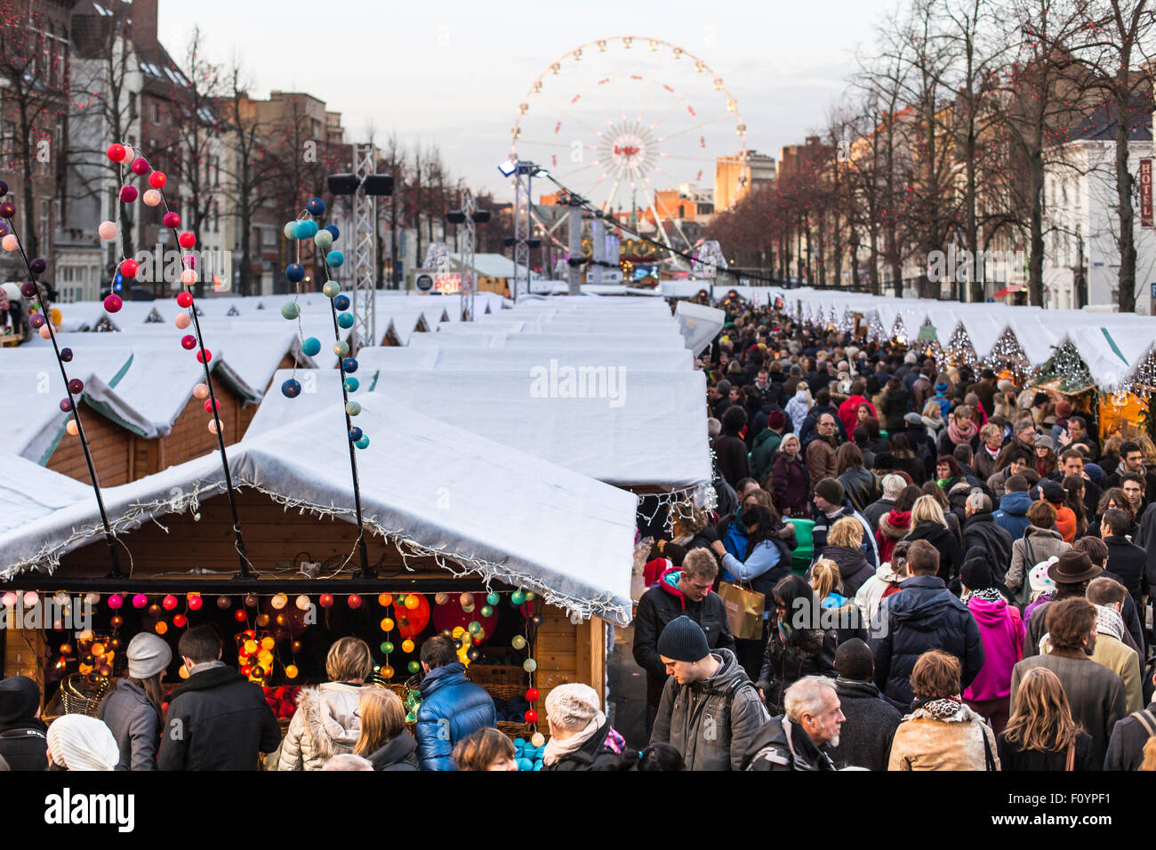 Christmas market, Winter Wonderland, Brussels, Belgium Stock Photo - Alamy