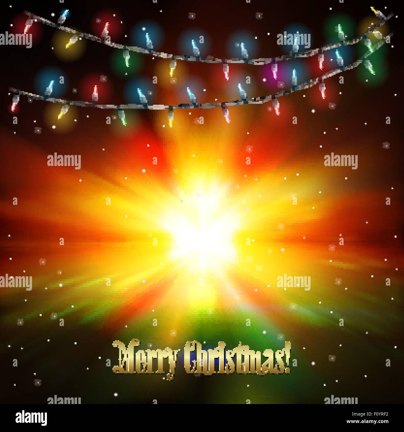 Abstract celebration background with stars and Christmas lights Stock ...