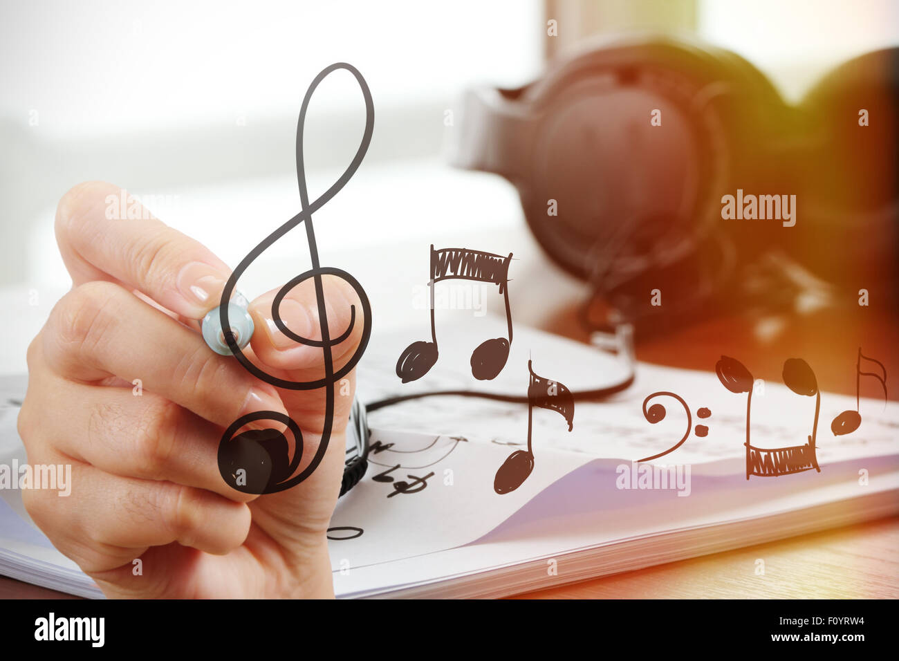 Handwritten sheet music music notes hi-res stock photography and images ...