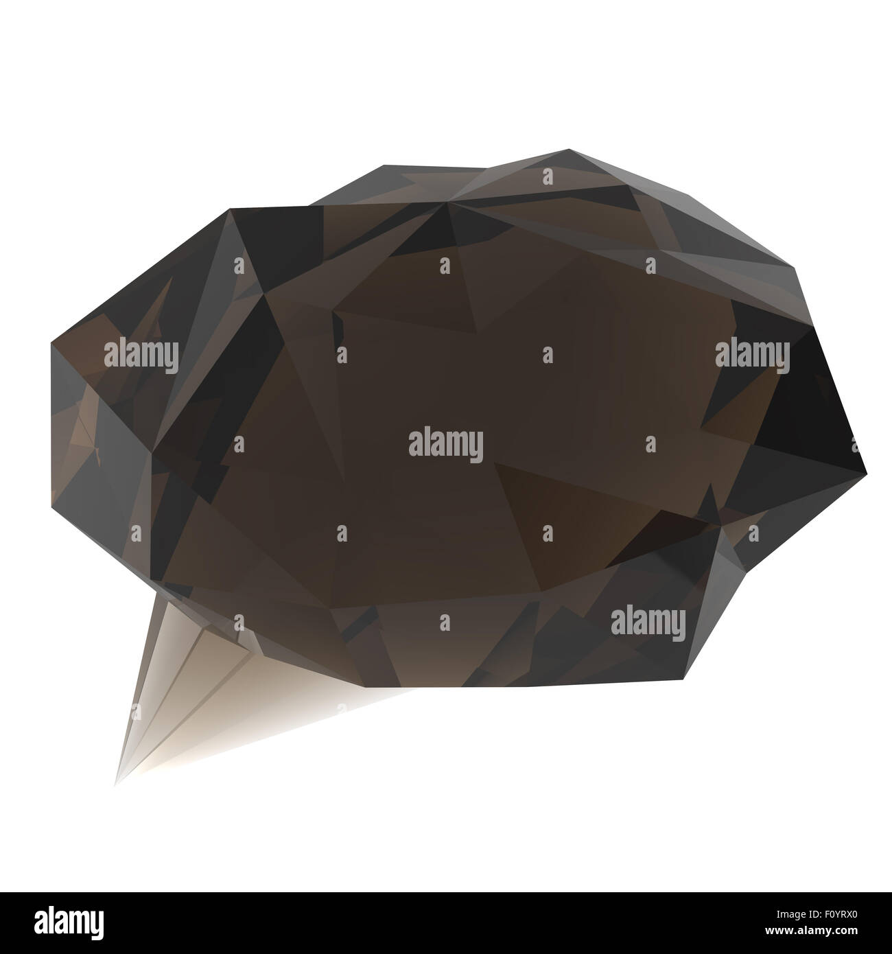 low poly geometric speech bubble on white background Stock Photo - Alamy