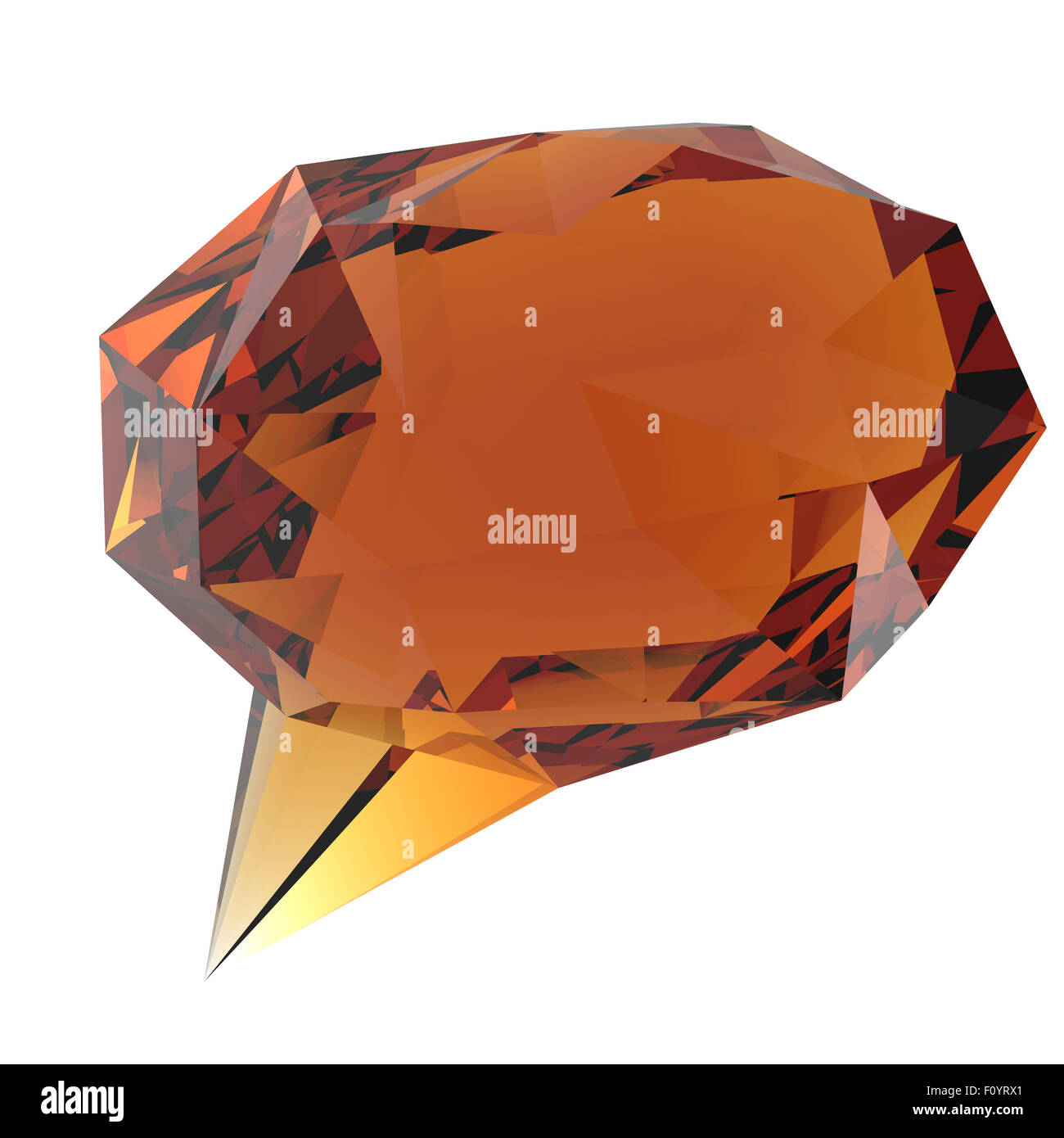 low poly geometric speech bubble on white background Stock Photo - Alamy