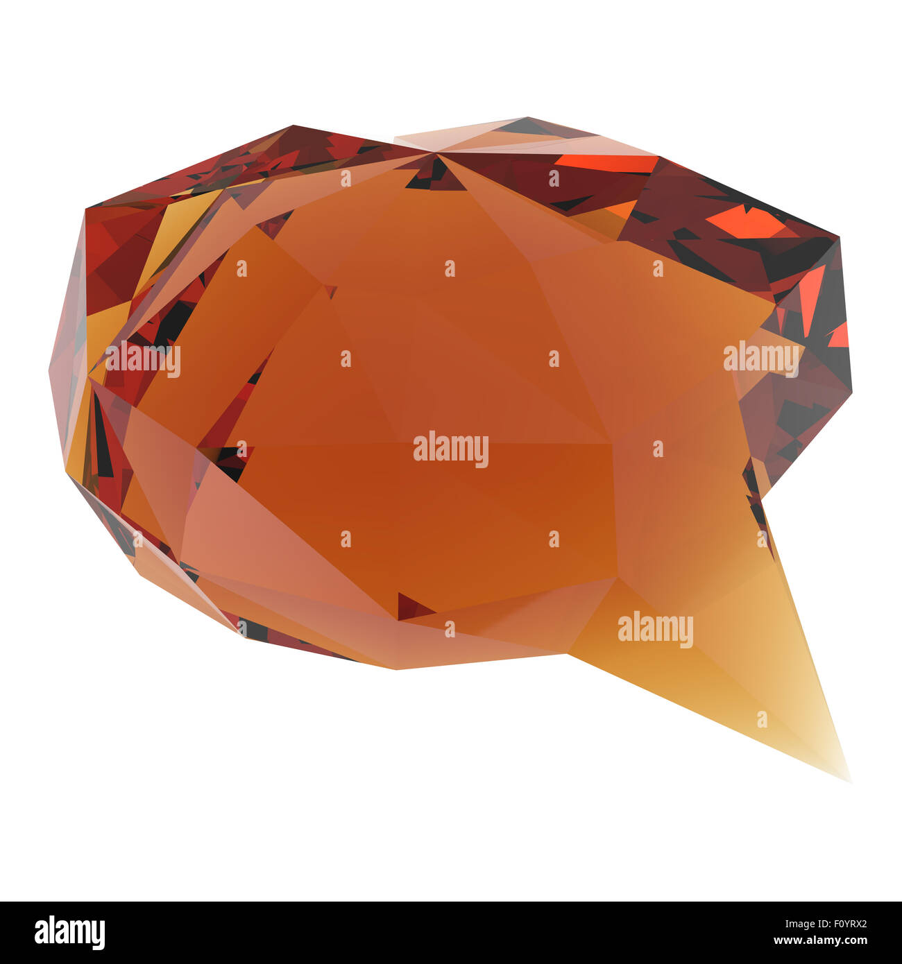 low poly geometric speech bubble on white background Stock Photo - Alamy