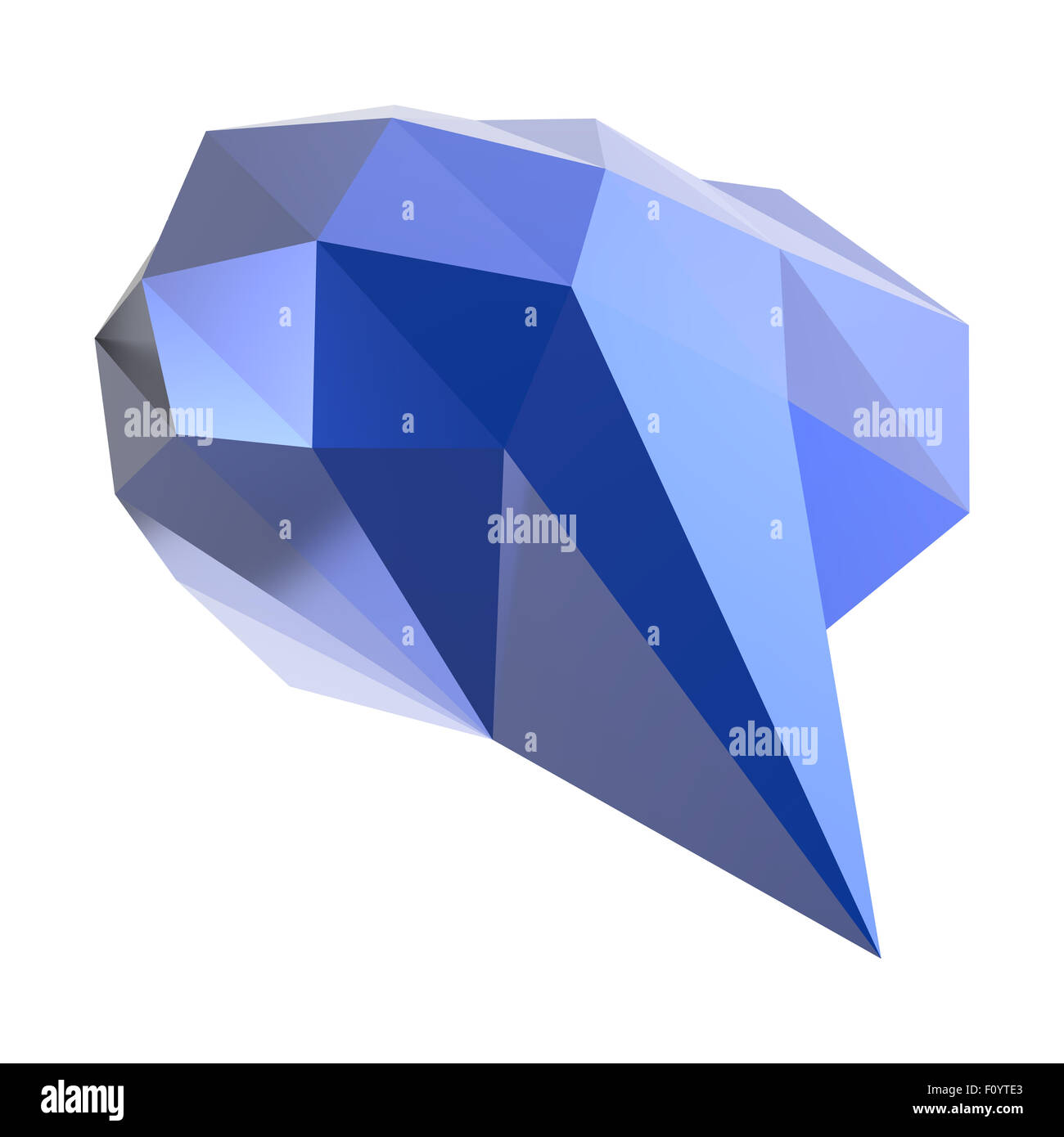 low poly geometric speech bubble on white background Stock Photo - Alamy