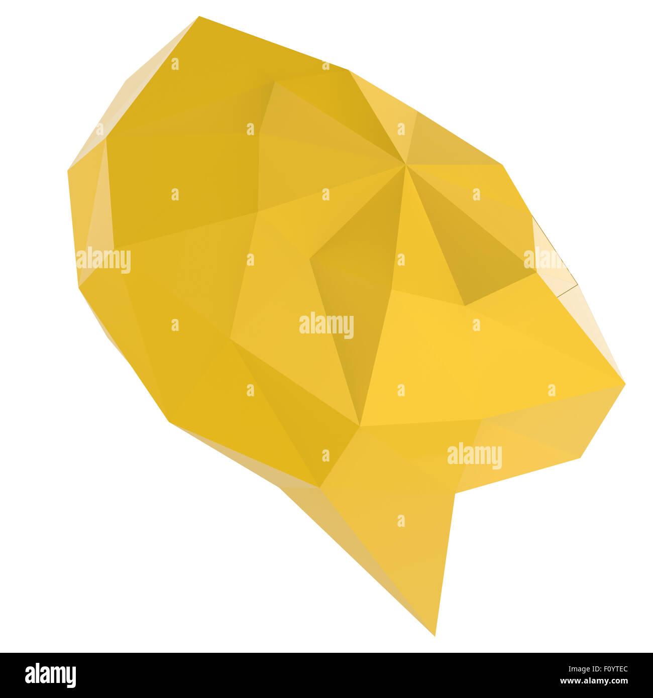 low poly geometric speech bubble on white background Stock Photo - Alamy