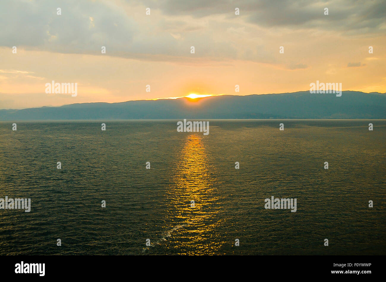 Lake Ohrid Sunset - Macedonia Stock Photo - Alamy