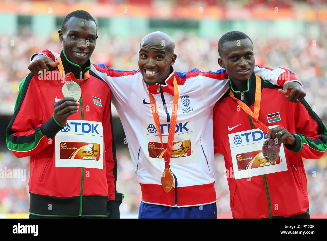 Beijing, China. 23rd Aug, 2015. (L to R) Geoffrey Kipsang Kamworor (KEN ...