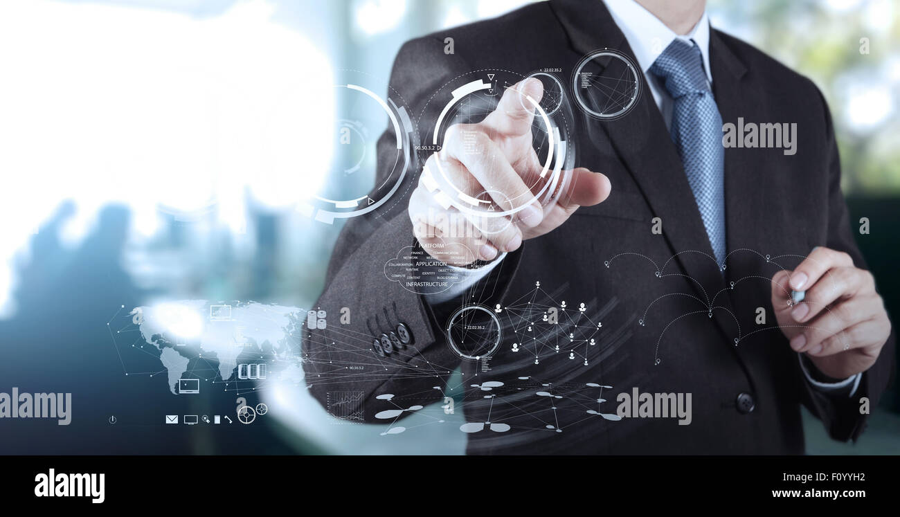 businessman working with modern technology as concept Stock Photo - Alamy