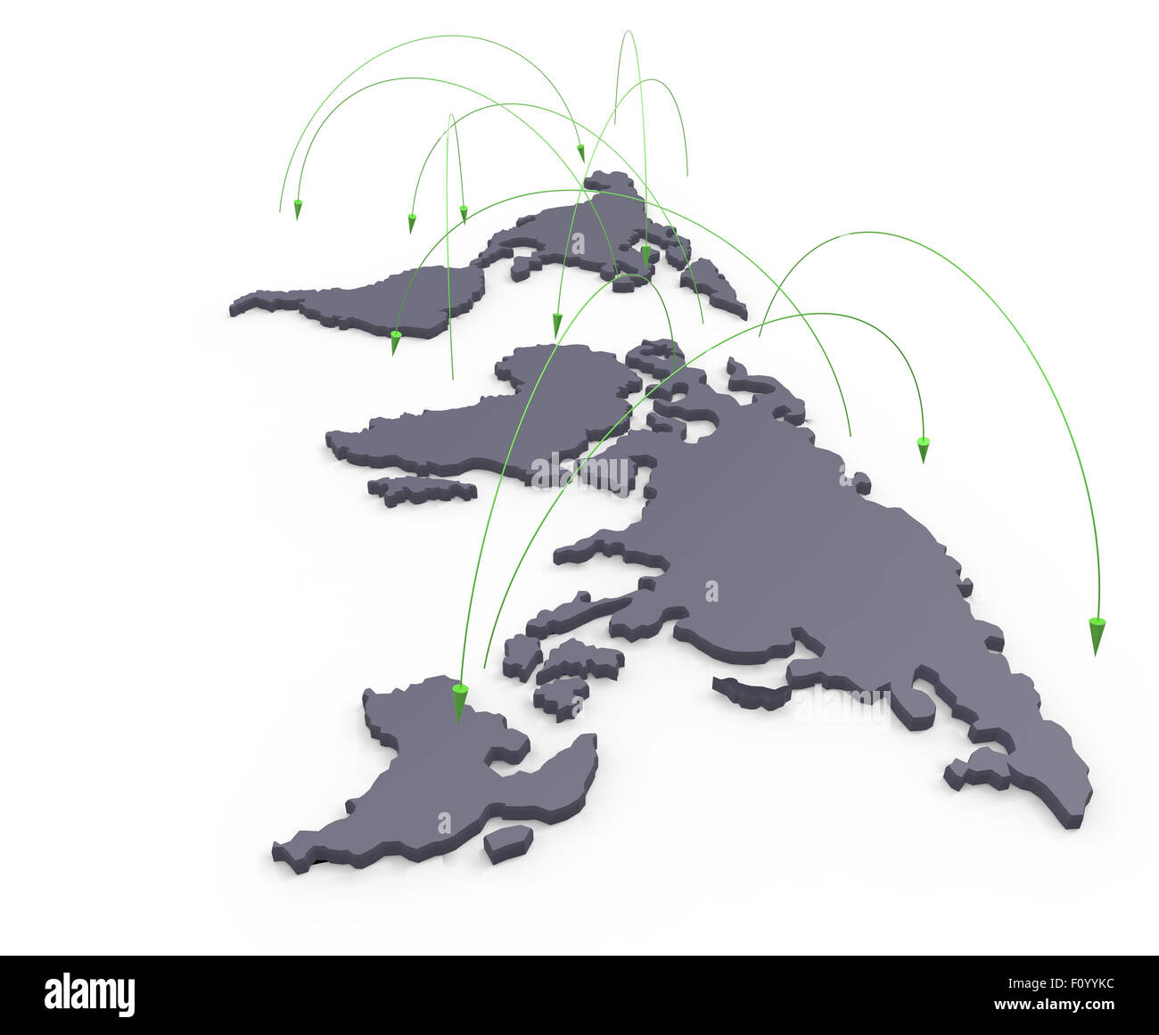 social network human 3d on world map as concept Stock Photo - Alamy