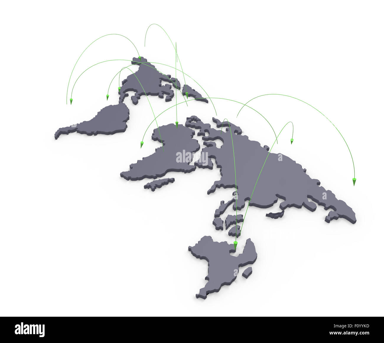 social network human 3d on world map as concept Stock Photo - Alamy