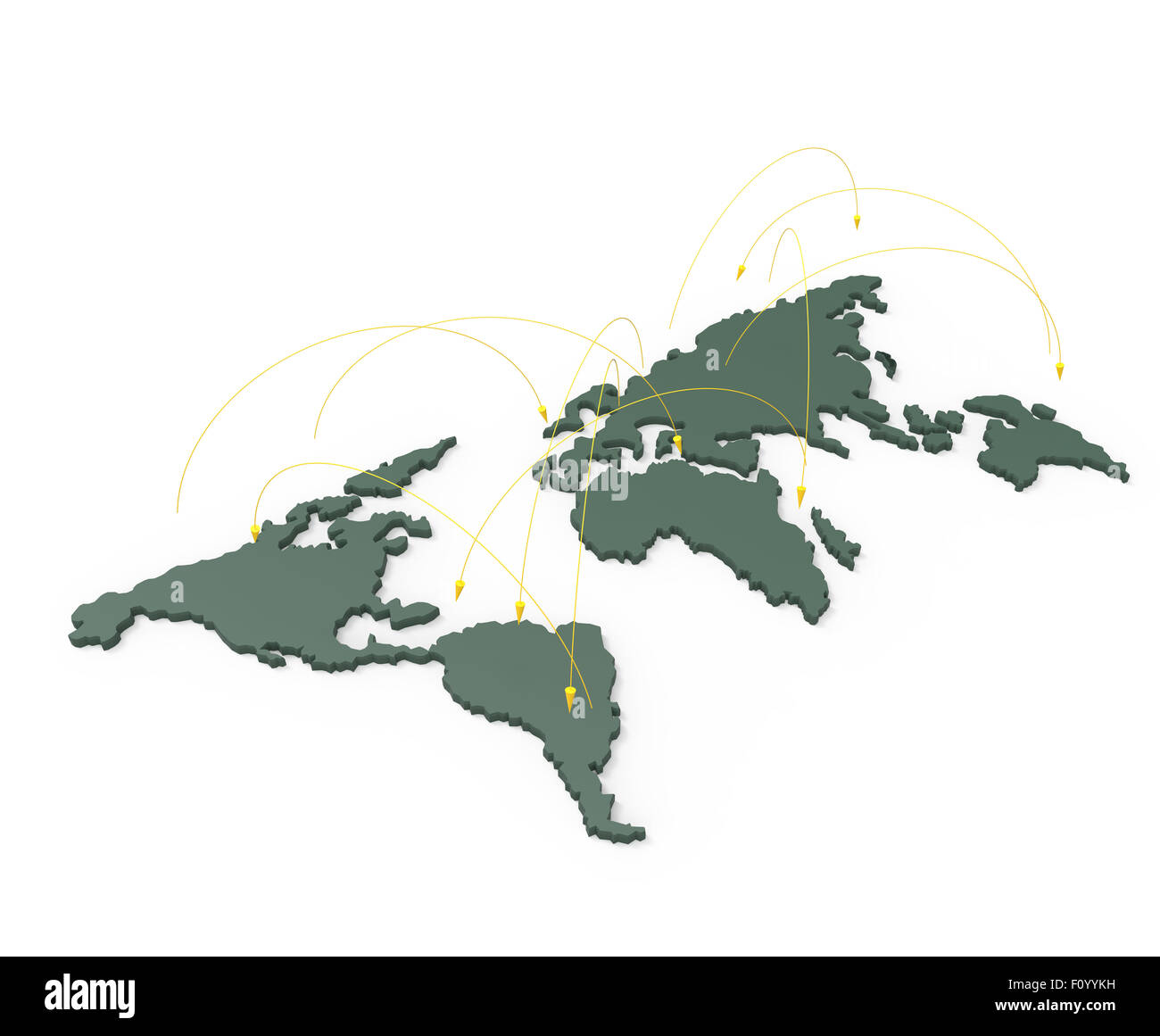 social network human 3d on world map as concept Stock Photo - Alamy