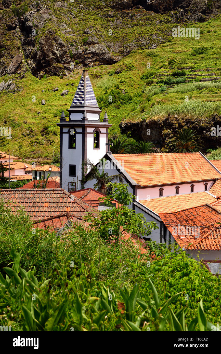 View of the picturesque village of Sao Vicente, Madeira, Portugal Stock ...