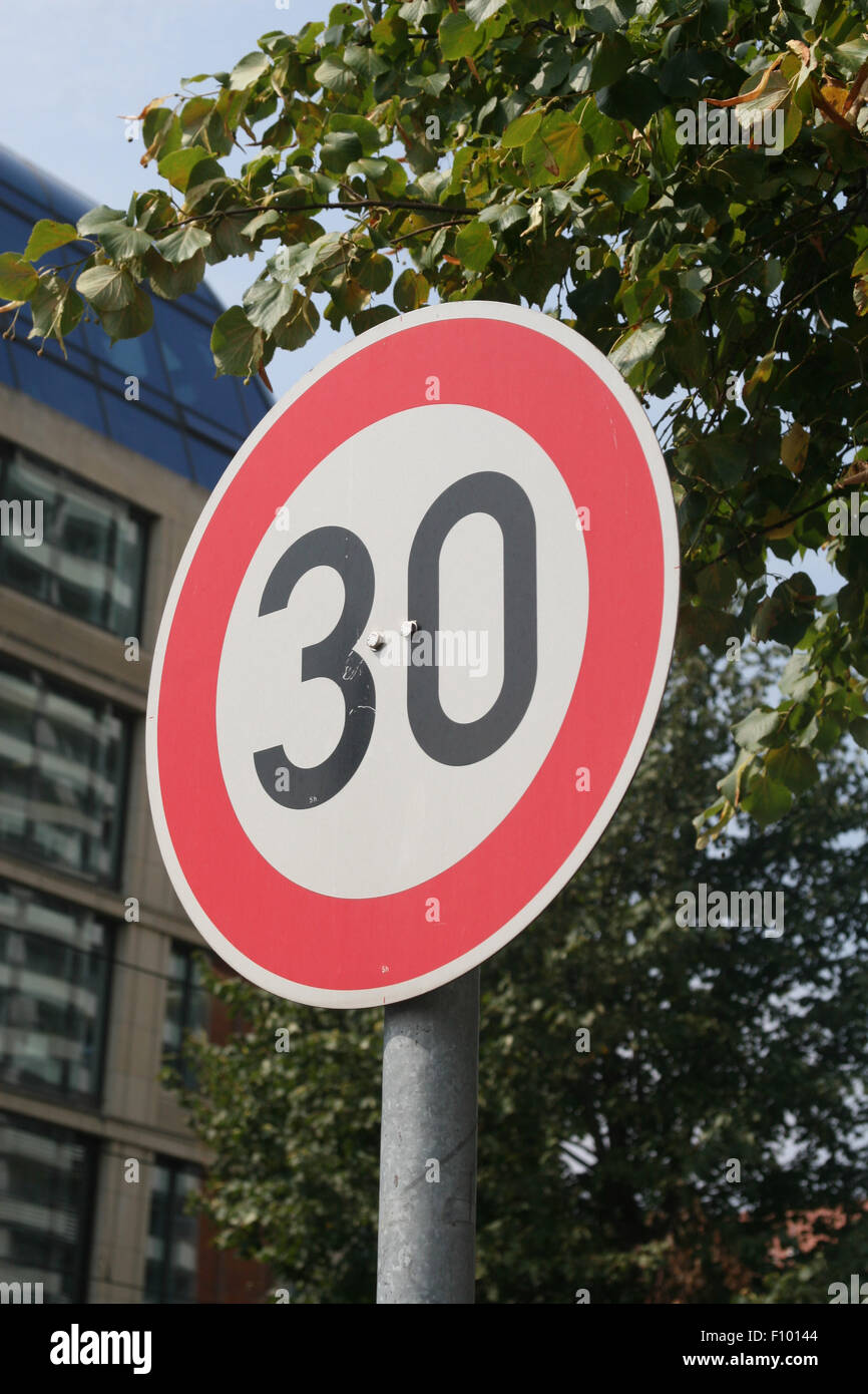 30 km mph sign road traffic Stock Photo - Alamy