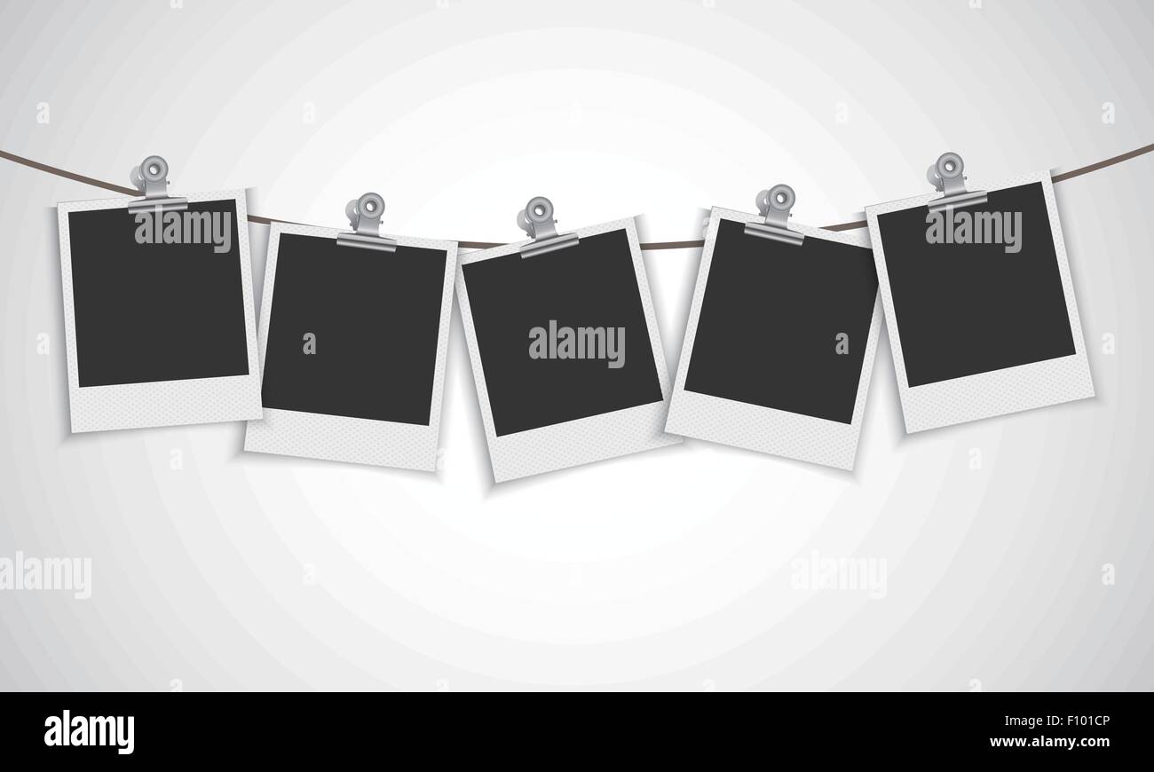 Instant photo frame with bulldog clip Stock Vector Image & Art - Alamy