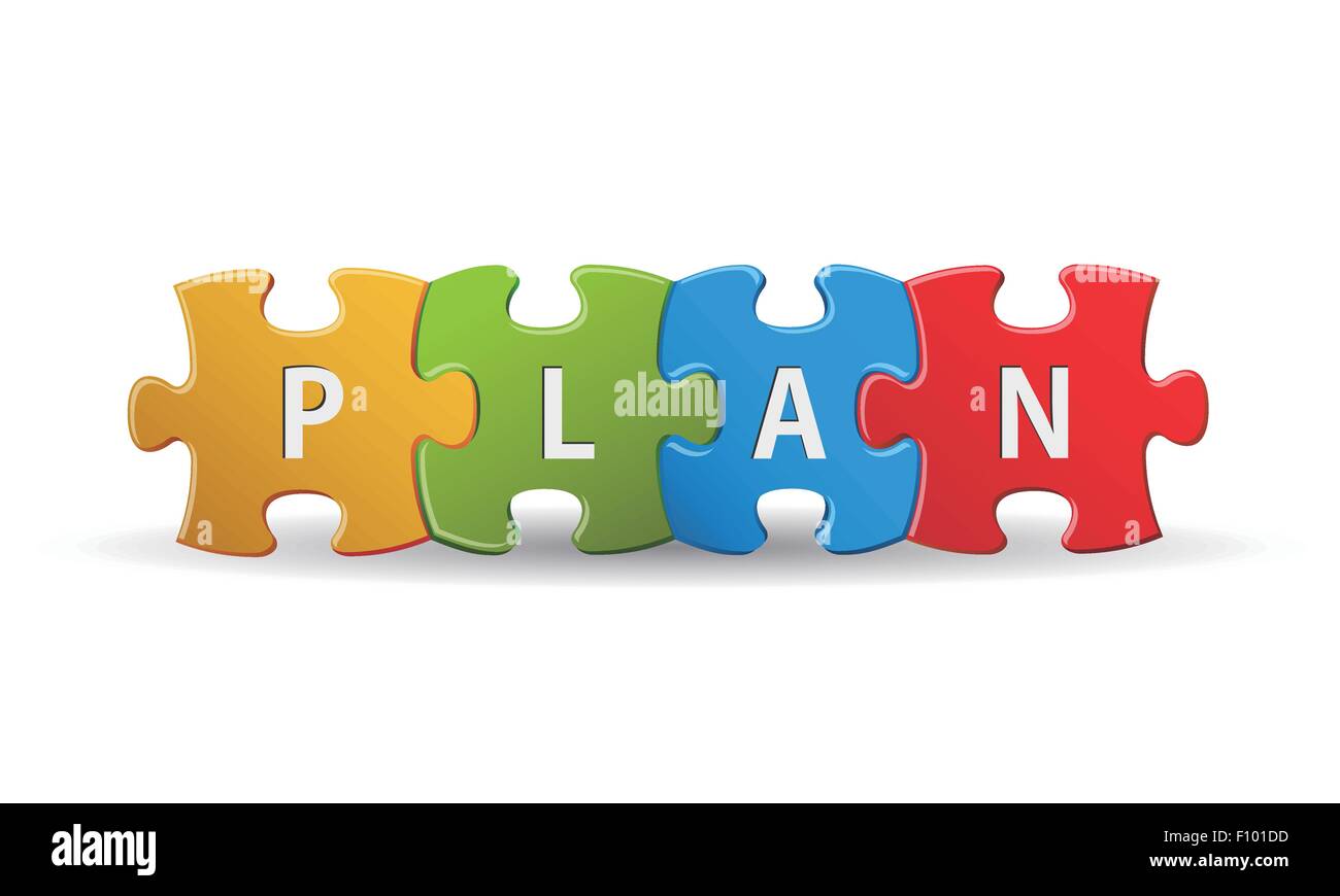 Puzzle with word of plan Stock Vector Image & Art - Alamy