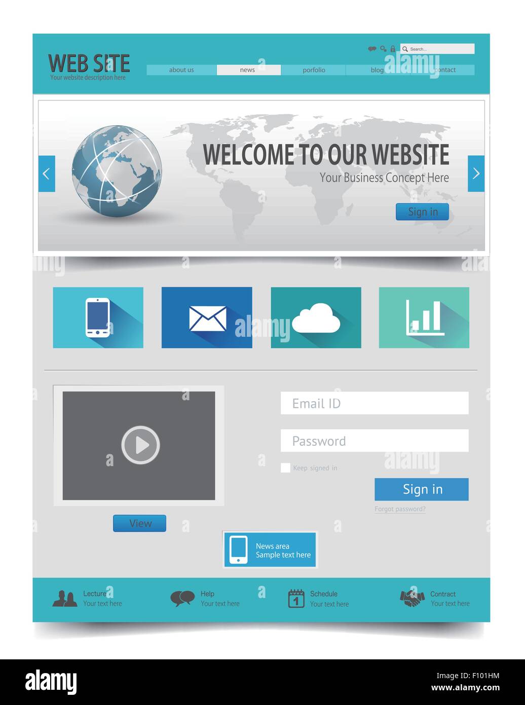 Website template design Stock Vector Image & Art - Alamy