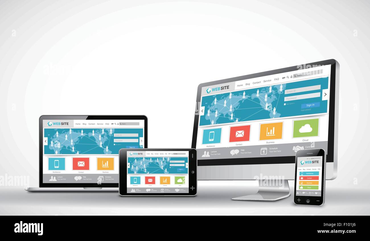 Responsive web template Stock Vector Image & Art - Alamy