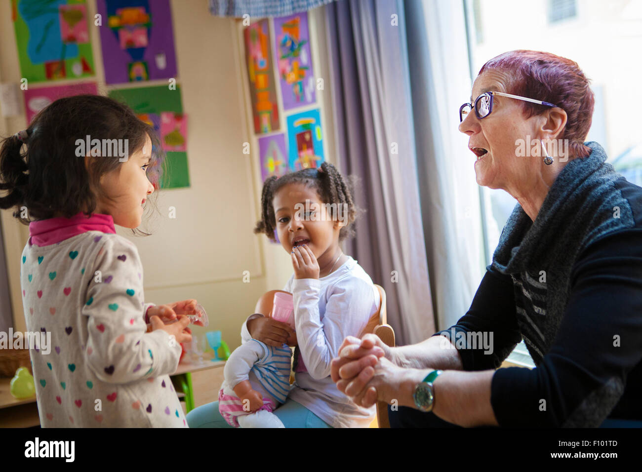 Intergenerational day care hi-res stock photography and images - Alamy