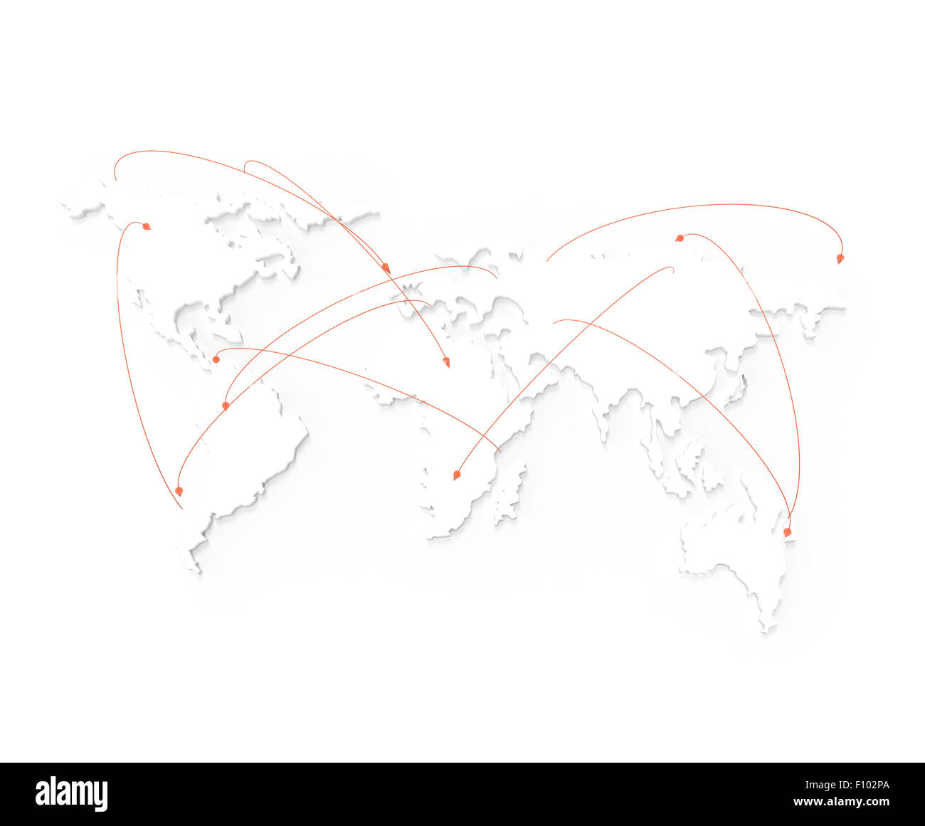 social network human 3d on world map as concept Stock Photo - Alamy