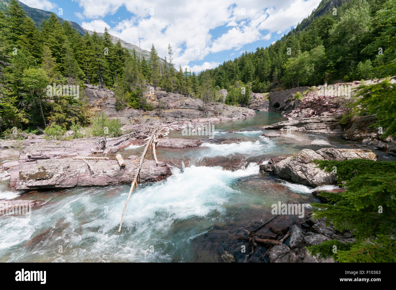 McDonald Creek at the Red Rocks Overlook in Glacier National Park ...