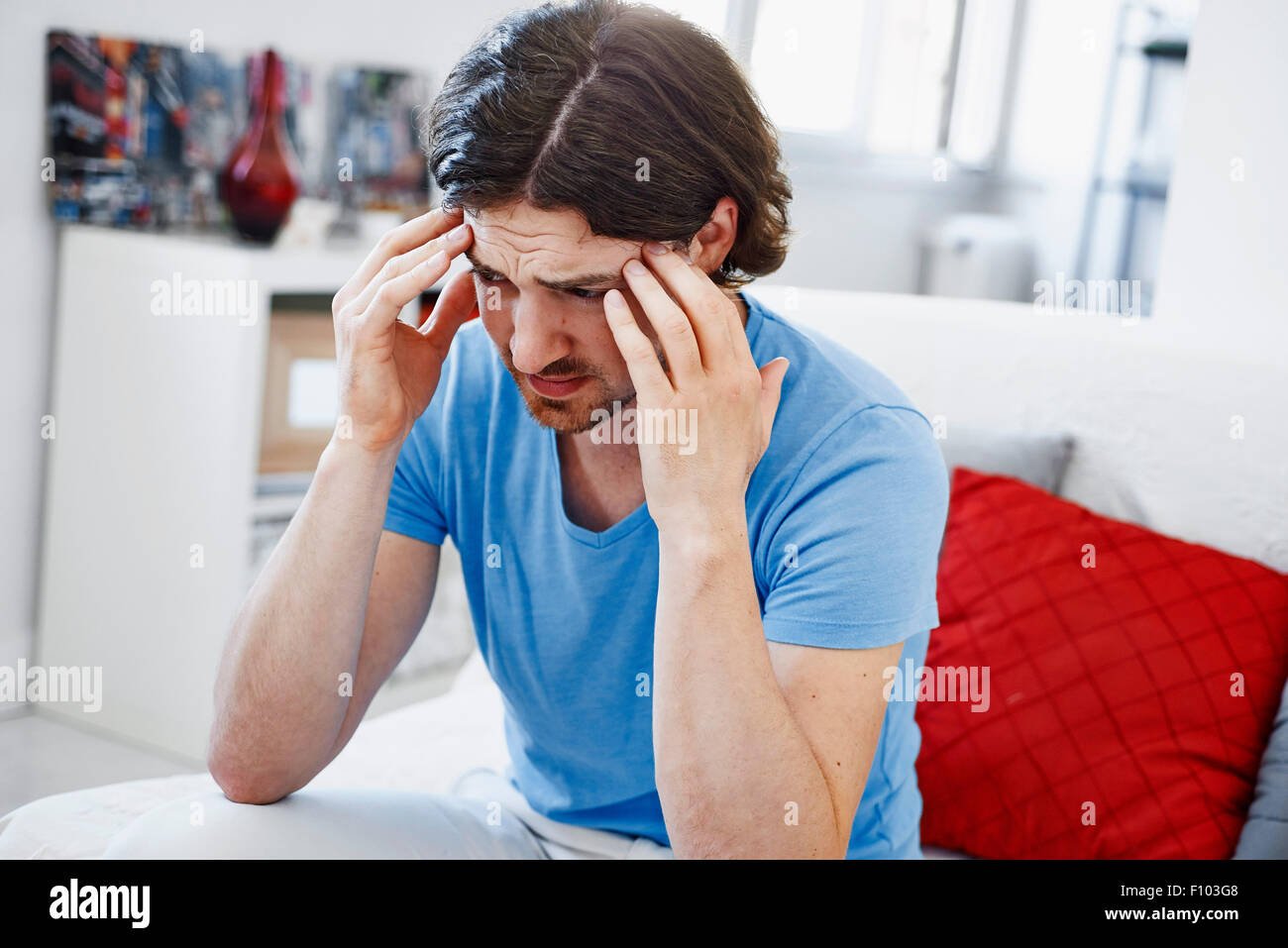 MAN WITH HEADACHE Stock Photo - Alamy