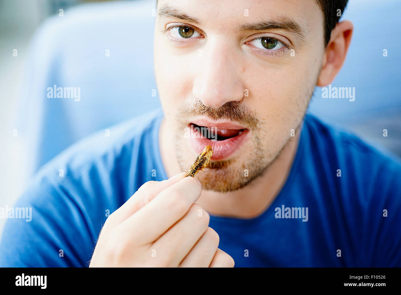 Edible insects man hi-res stock photography and images - Alamy