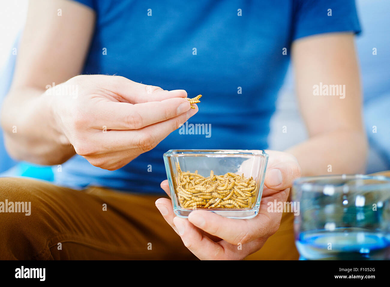 Edible insects man hi-res stock photography and images - Alamy
