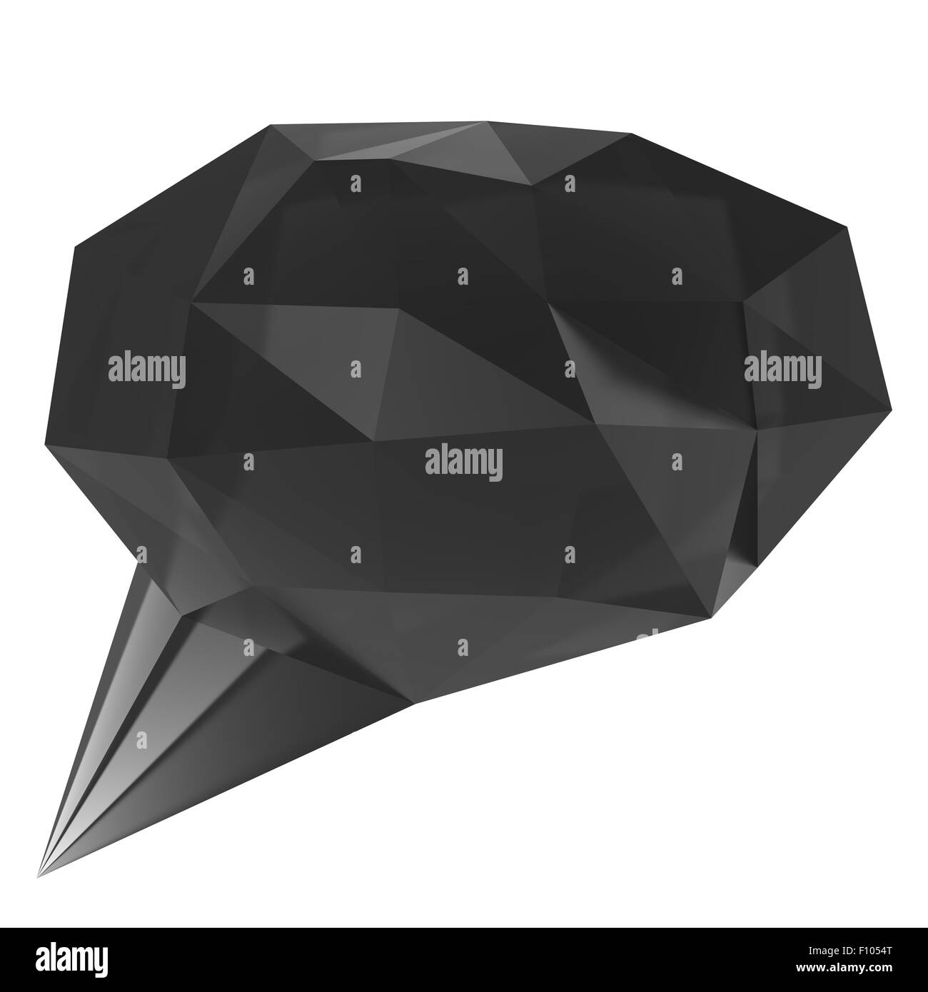 low poly geometric speech bubble on white background Stock Photo - Alamy