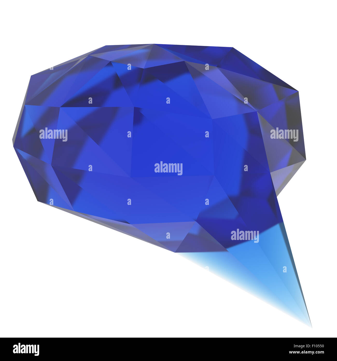 low poly geometric speech bubble on white background Stock Photo - Alamy