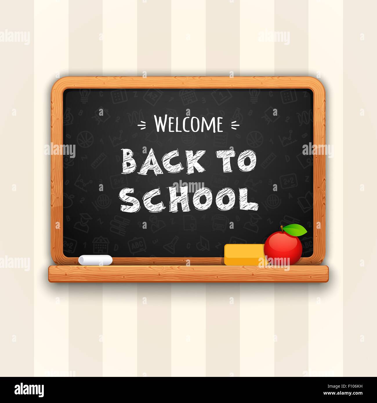 Welcome Back to School Written on Blackboard Stock Vector Image & Art ...