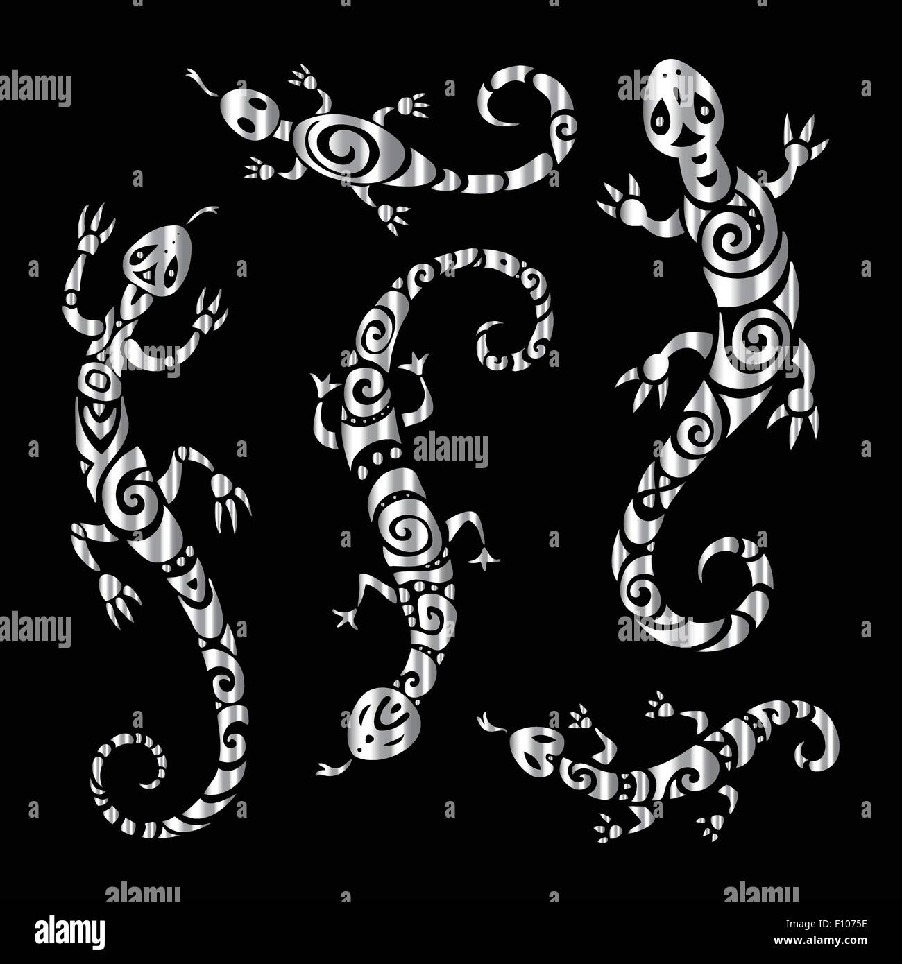 Lizards. Polynesian tattoo style Stock Vector Image & Art - Alamy